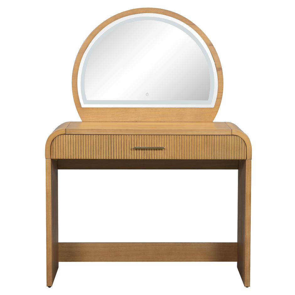 Solis 39" Makeup Vanity Table with Touch Lighted Mirror & Drawer – HomyCasa